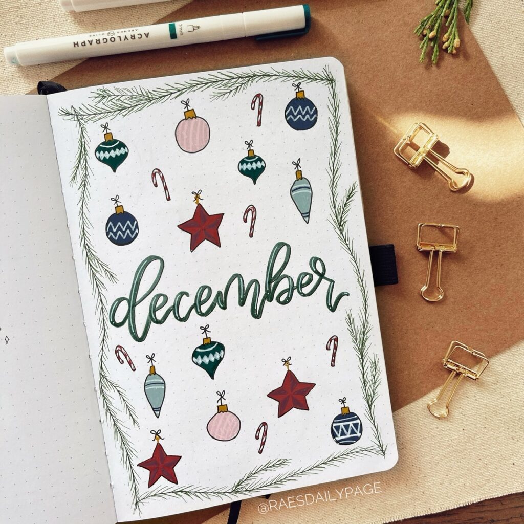 December Bullet Journal | Christmas Theme - Rae's Daily Page