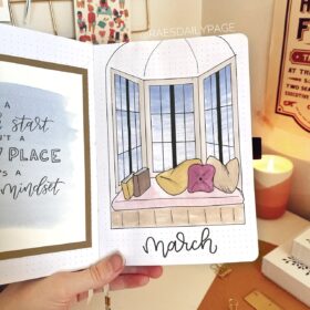 March Bullet Journal Set-Up | Cozy, Window Theme - Rae's Daily Page