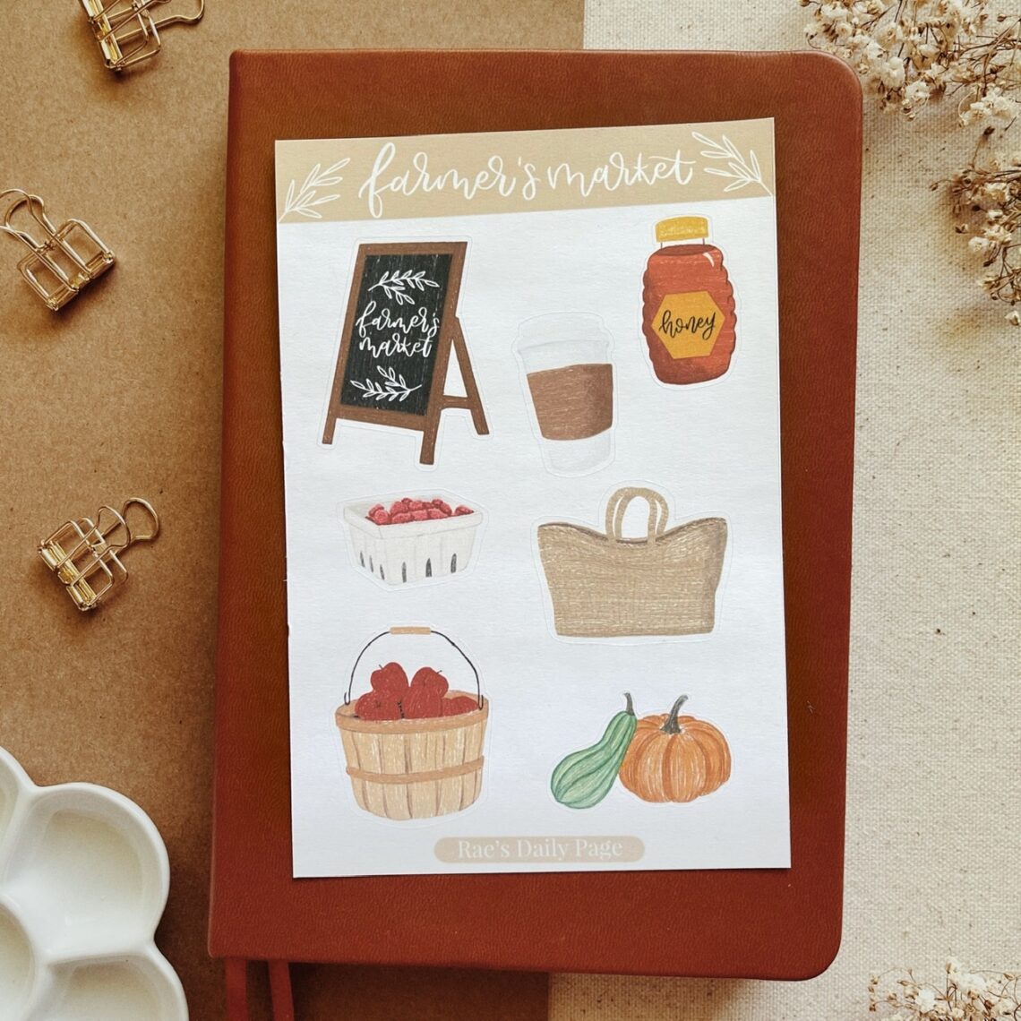 Fall Farmers Market Sticker Sheet | Fall Bullet Journal Stickers ...