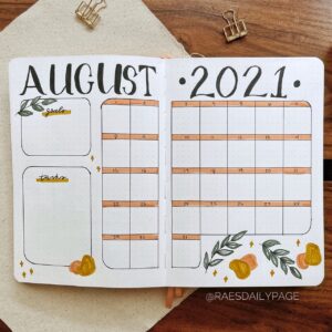 August Bullet Journal Set-Up | Retro Home Theme - Rae's Daily Page