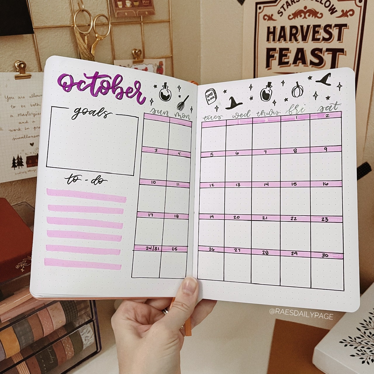 October Bullet Journal | Spooky Front Door - Rae's Daily Page
